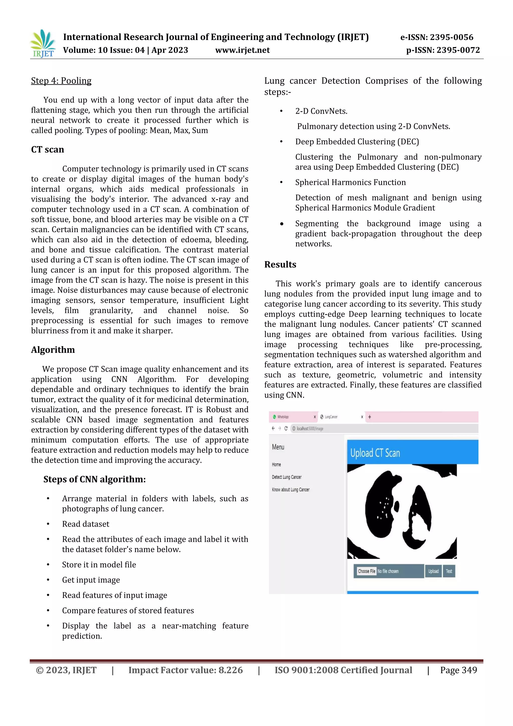 Lung Cancer Detection Using Deep Learning Algorithms | PDF