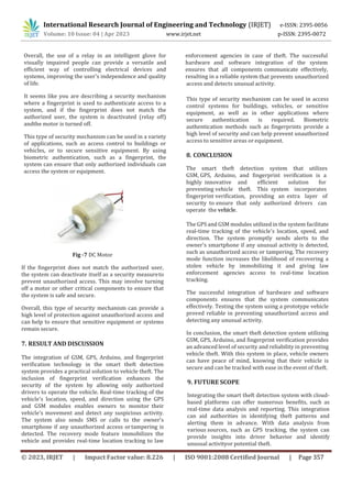 Smart theft detection of vehicles by GSM and GPS with fingerprint ...