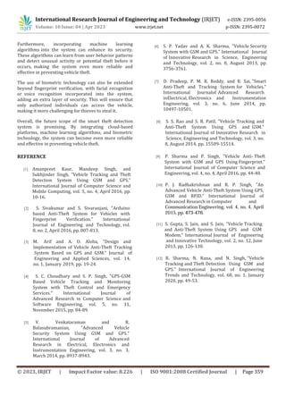 Smart theft detection of vehicles by GSM and GPS with fingerprint ...