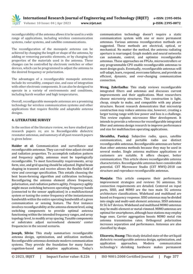 Performance Evaluation And Analysis Of Frequency Reconfigurable Dielectric Resonator Antenna A
