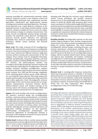 PERFORMANCE EVALUATION AND ANALYSIS OF FREQUENCY RECONFIGURABLE DIELECTRIC RESONATOR ANTENNA: A ...