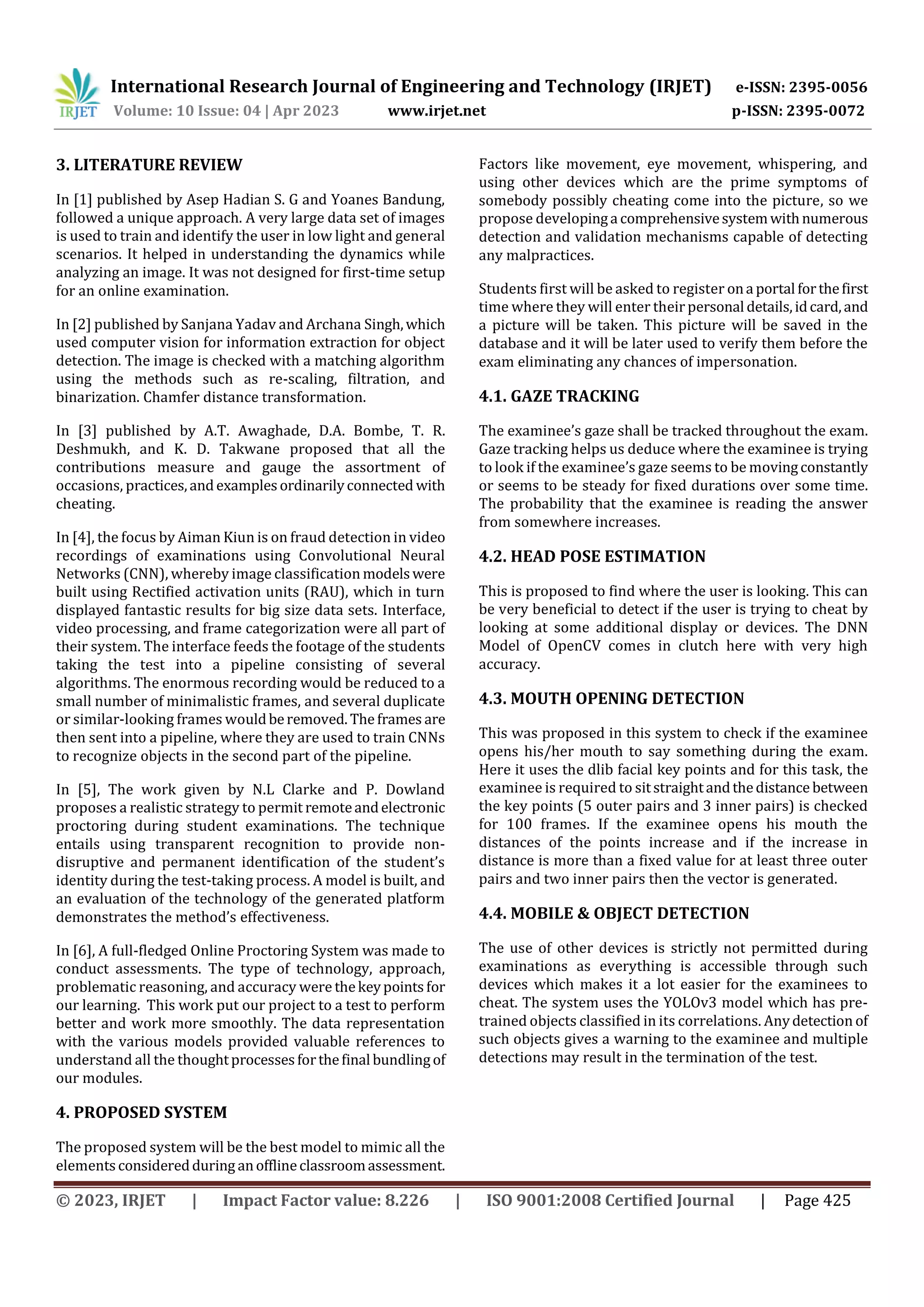 AUTOMATED PROCTORING SYSTEM | PDF
