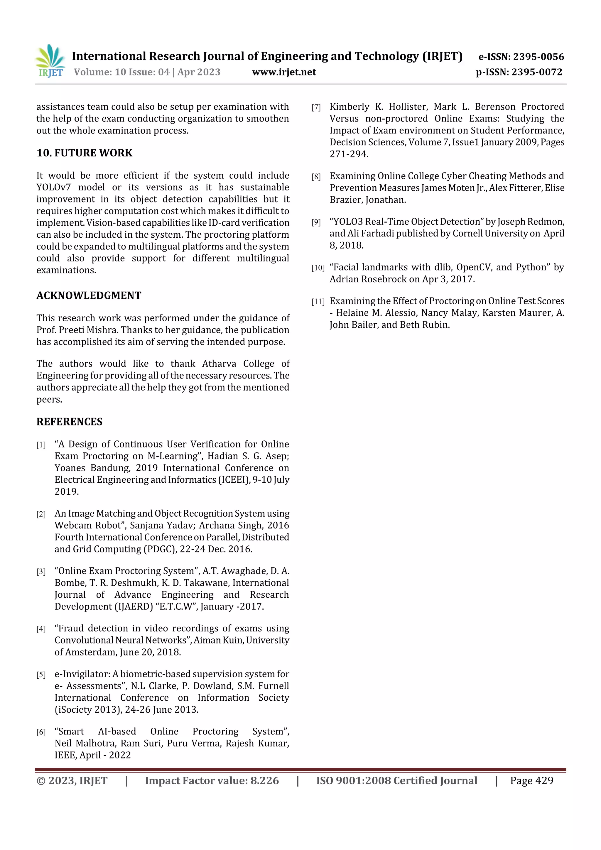 AUTOMATED PROCTORING SYSTEM | PDF