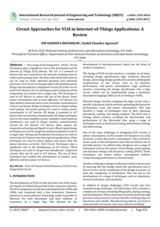 Circuit Approaches for VLSI in Internet-of-Things Applications: A ...