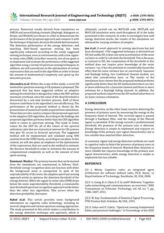 Methods for Detecting Energy and Signals in Cognitive Radio: A Review | PDF