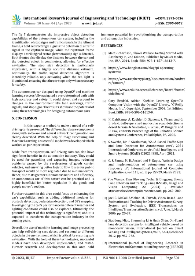 Designing Autonomous Car using OpenCV and Machine Learning | PDF | Driverless Cars | Auto Type