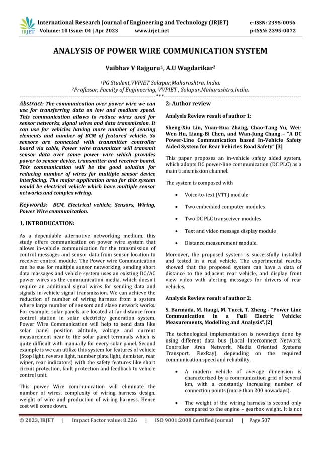 ANALYSIS OF POWER WIRE COMMUNICATION SYSTEM | PDF | Computer Networking | Computing