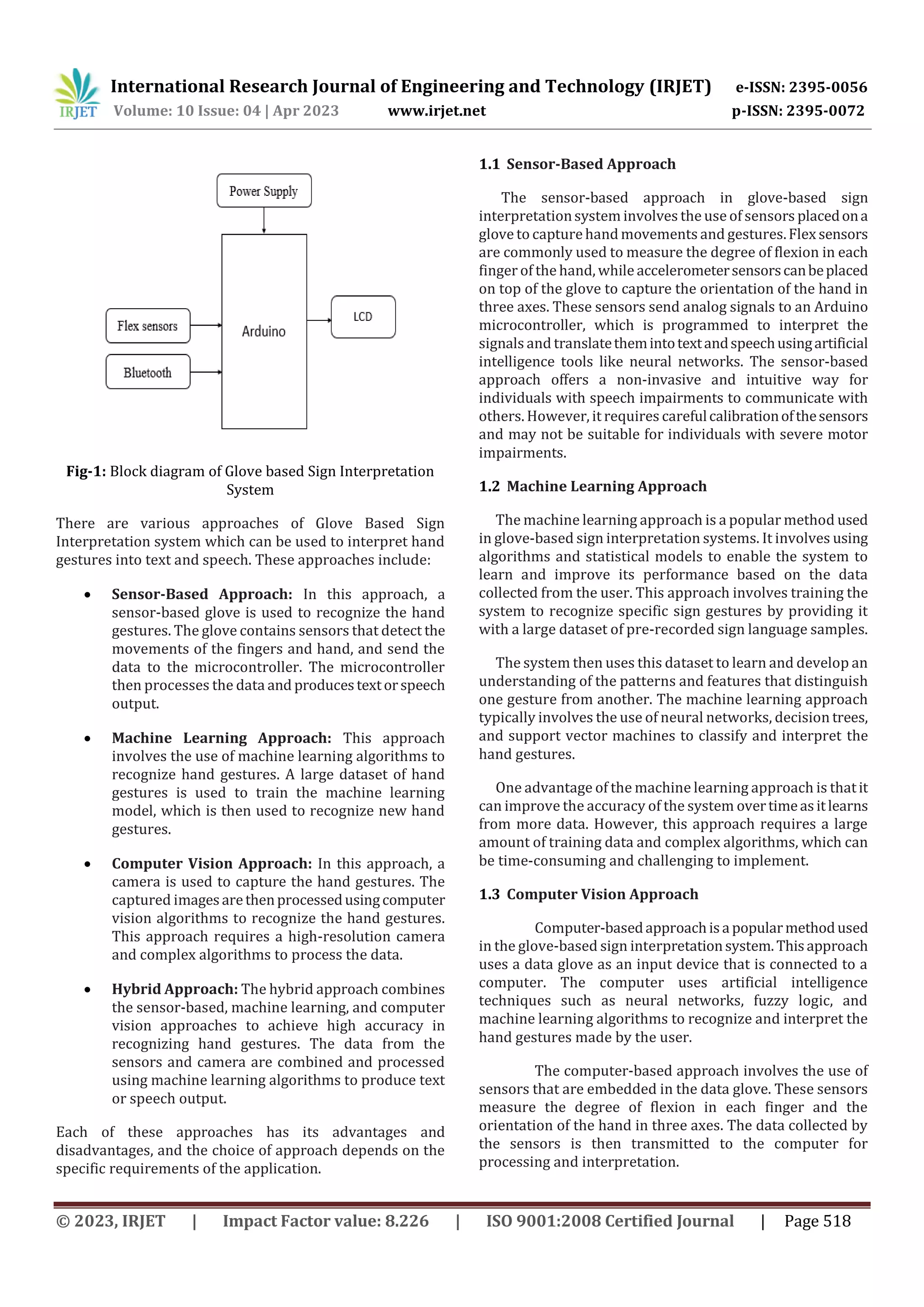 Gestures Based Sign Interpretation System using Hand Glove | PDF
