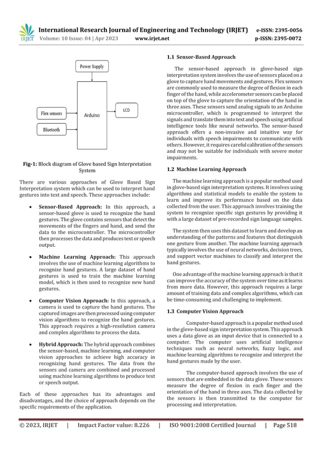 Gestures Based Sign Interpretation System using Hand Glove | PDF