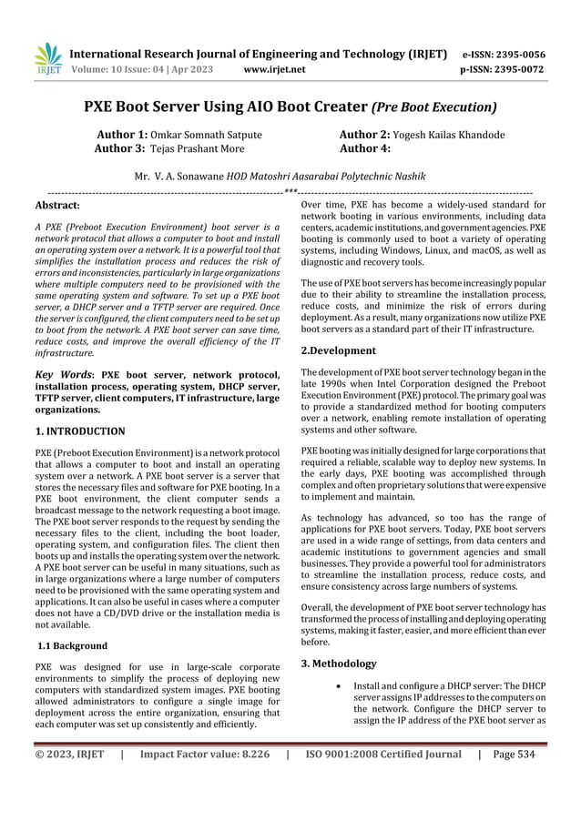 PXE Boot Server Using AIO Boot Creater (Pre Boot Execution) | PDF | Operating Systems | Computer ...