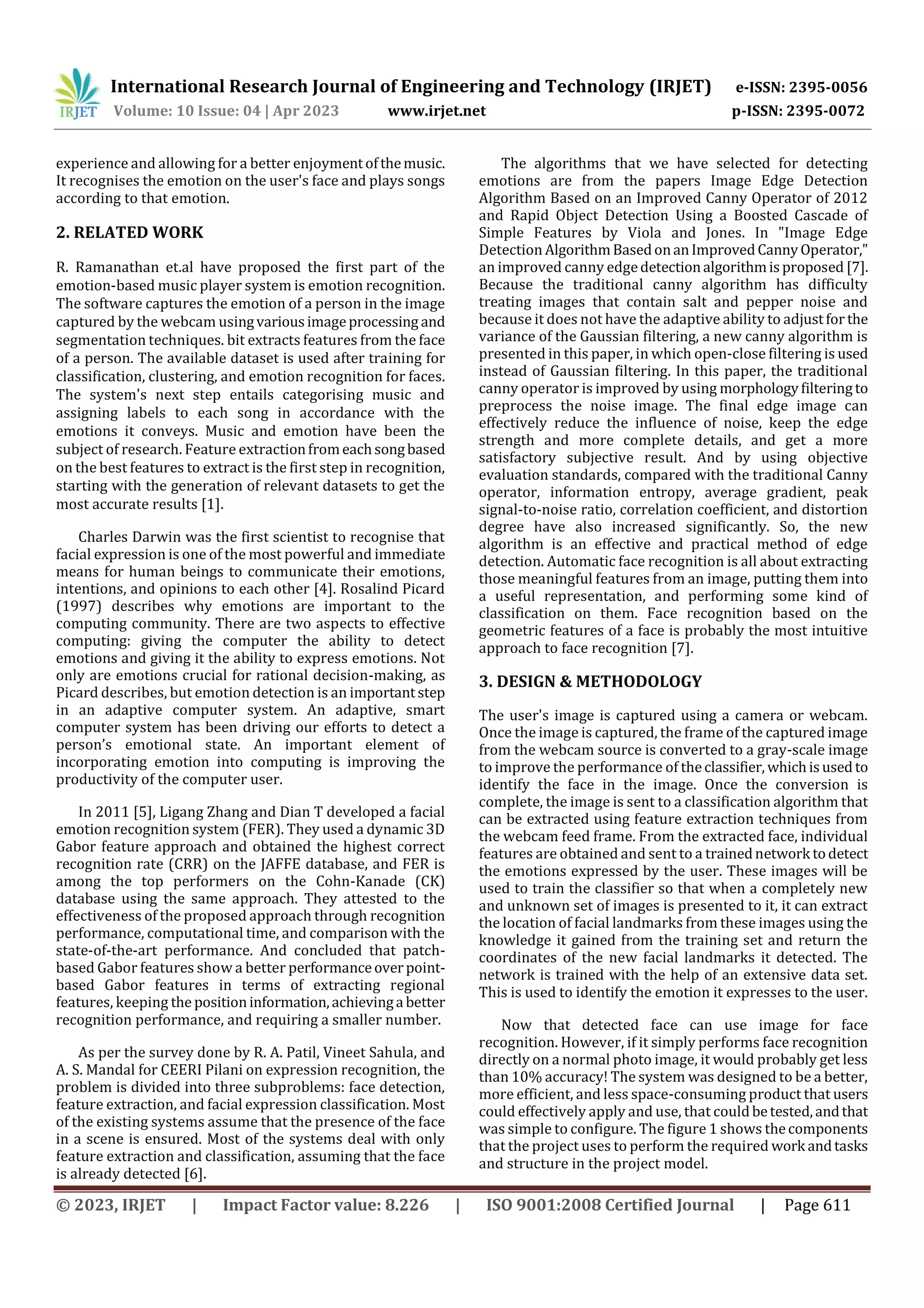 Emotion Based Music Player System | PDF