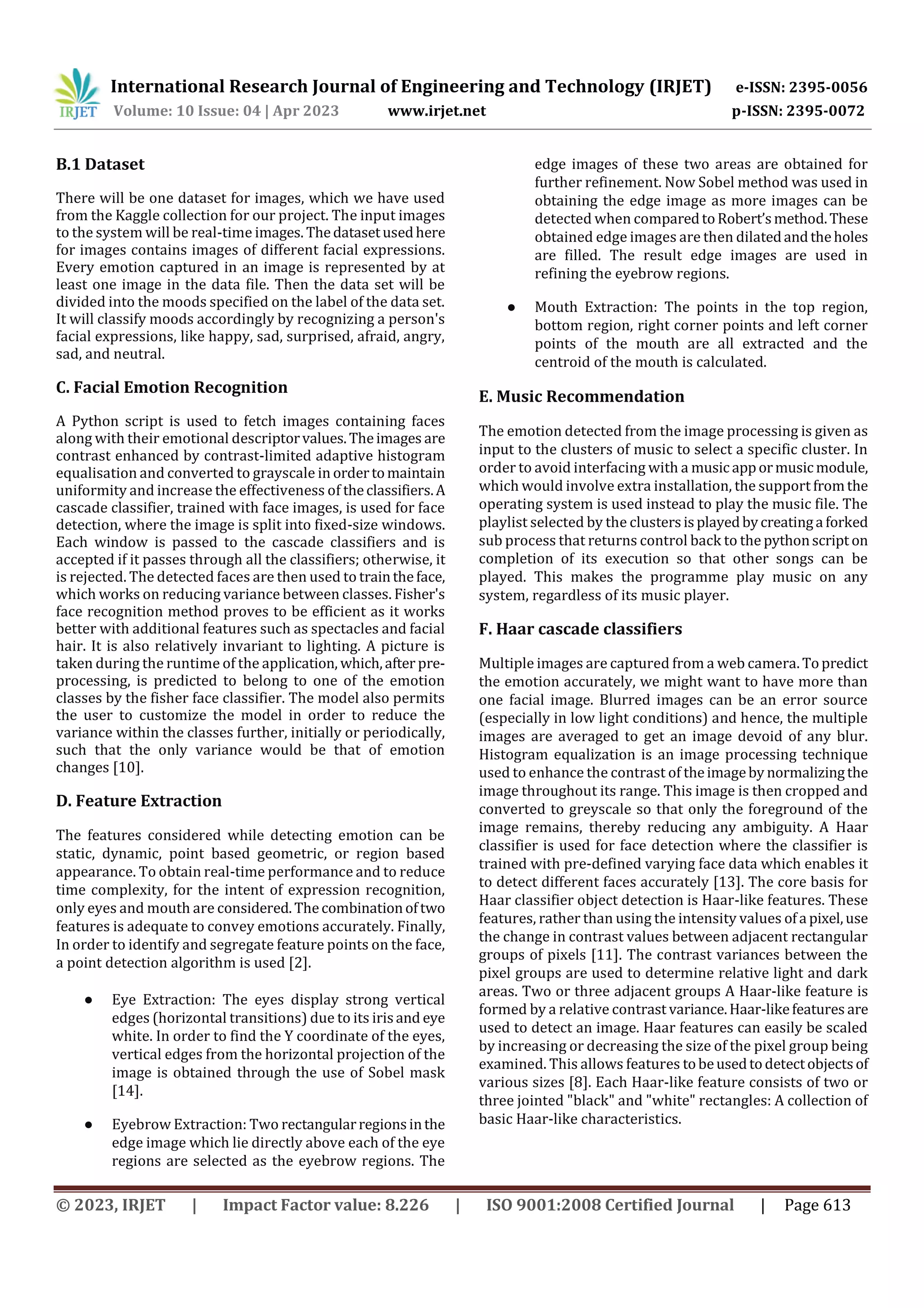 Emotion Based Music Player System | PDF