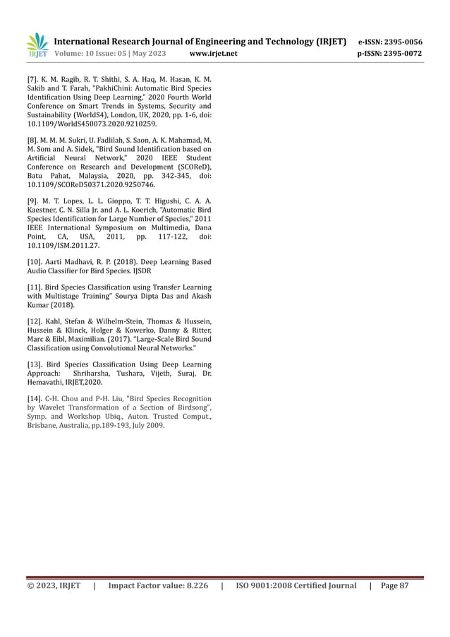 Endangered Bird Species Classification Using Machine Learning ...