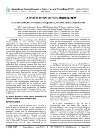 A detailed review on Video Steganography | PDF