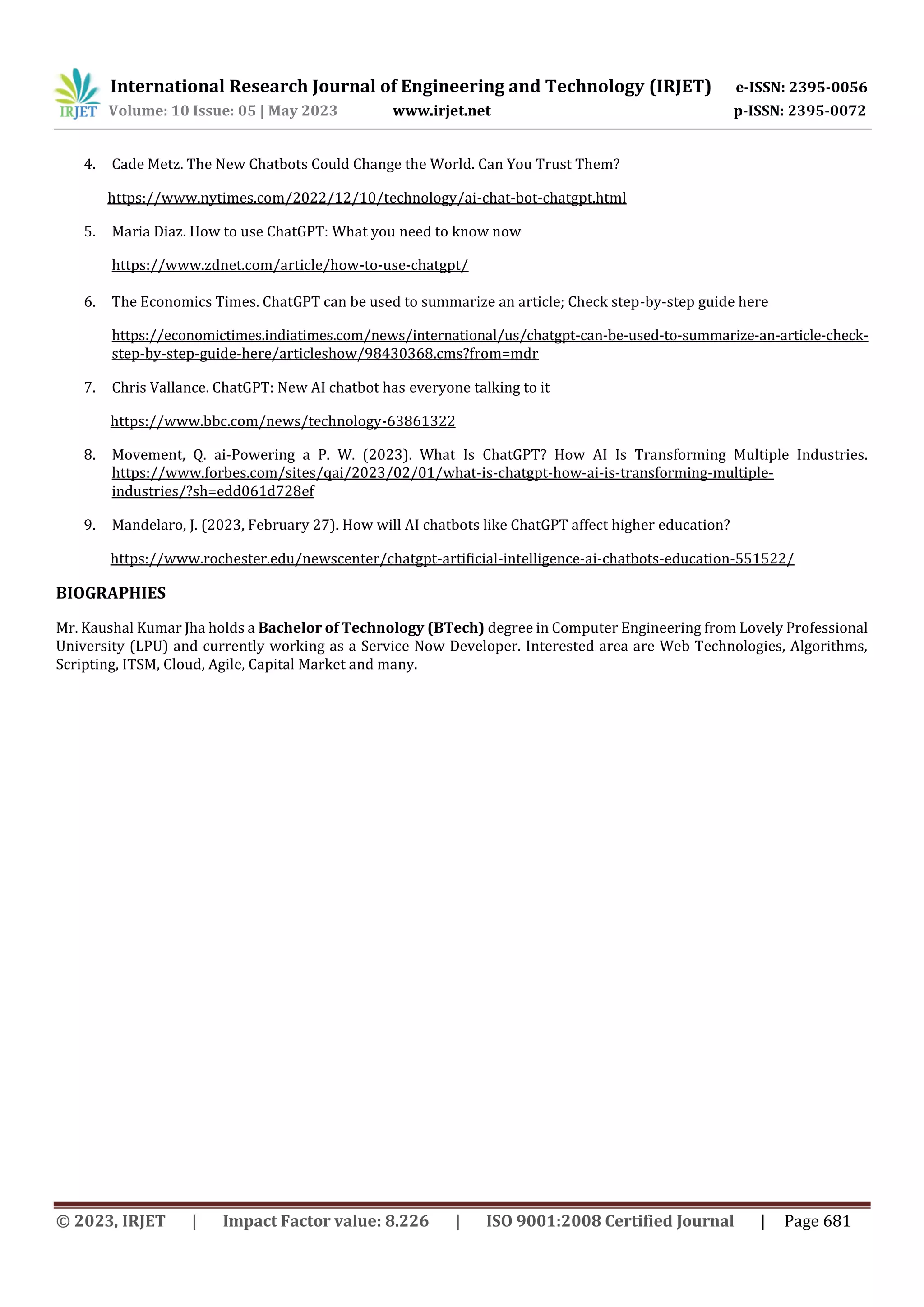Chat Generative Pre-Trained Transformer: An Overview | PDF