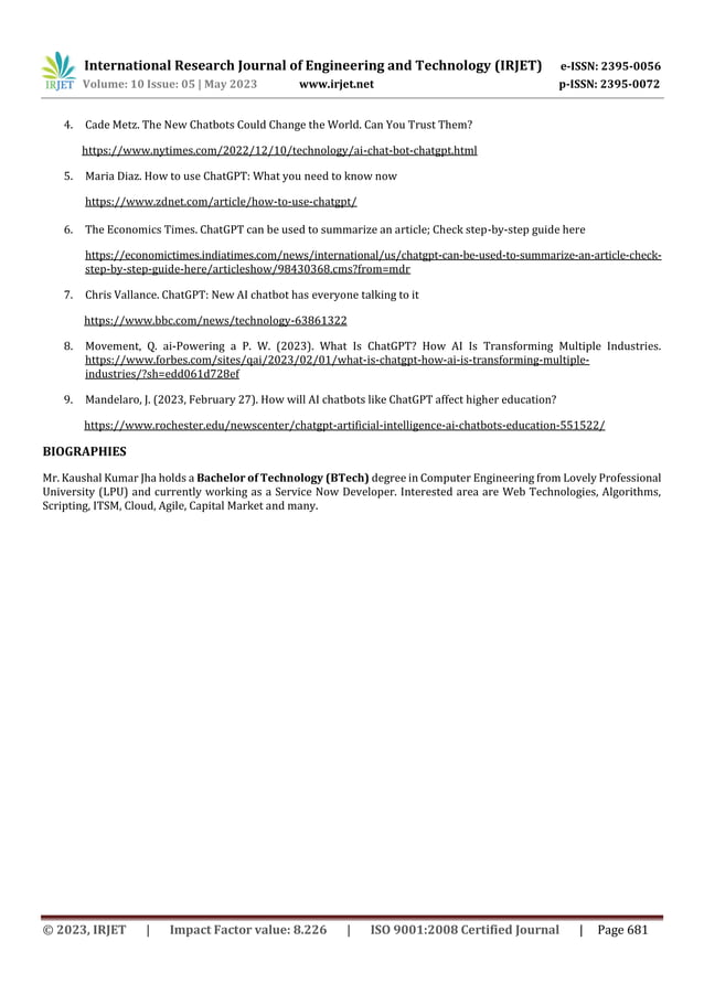 Chat Generative Pre-Trained Transformer: An Overview | PDF