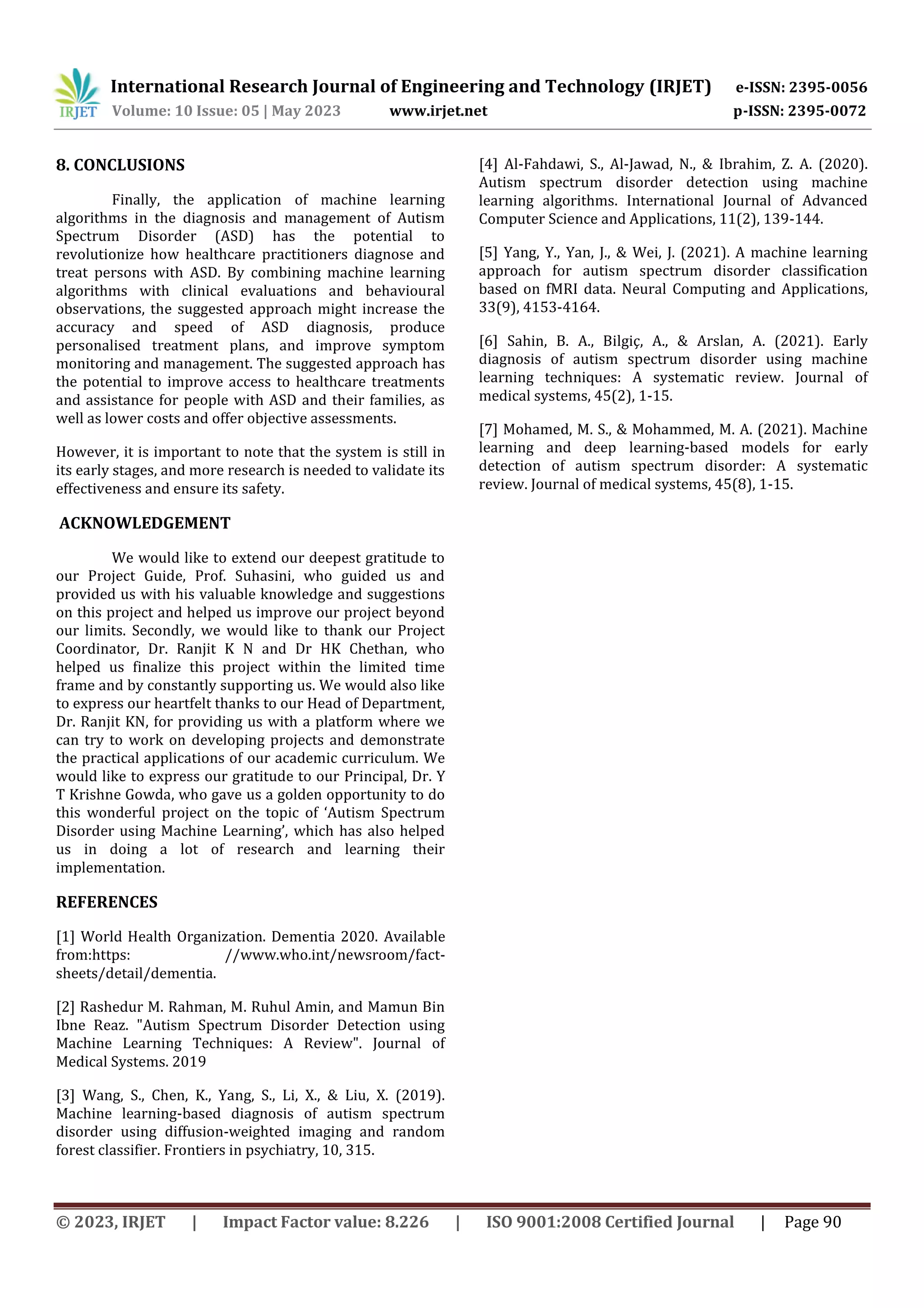 Autism Spectrum Disorder Using Machine Learning | PDF | Brain and Nervous System Disorders ...