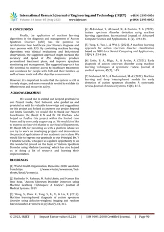 Autism Spectrum Disorder Using Machine Learning | PDF