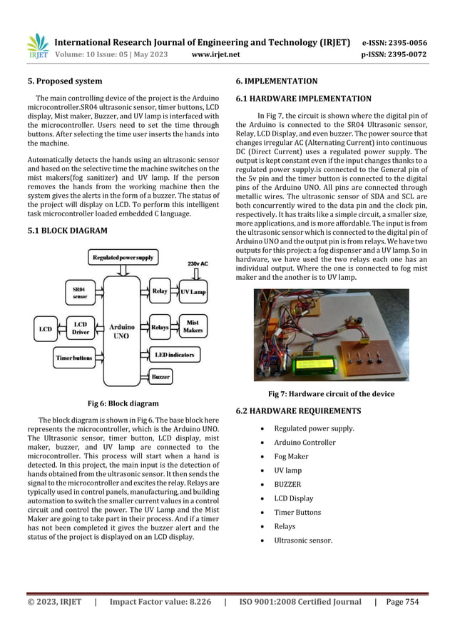 Automatic Hand Sanitizer Using Ultrasonic Sensor | PDF