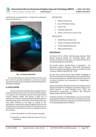 Automatic Hand Sanitizer Using Ultrasonic Sensor | PDF