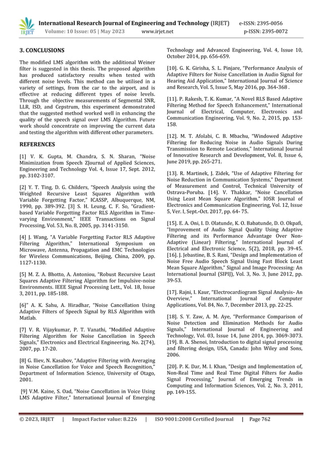 A Noise Reduction Method Based On Modified Least Mean Square Algorithm Of Real Time Speech