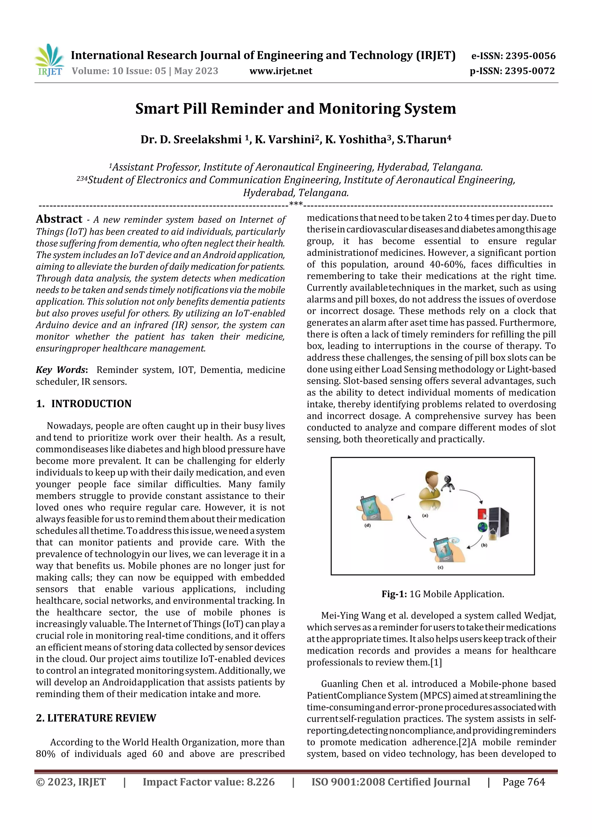 Smart Pill Reminder and Monitoring System | PDF