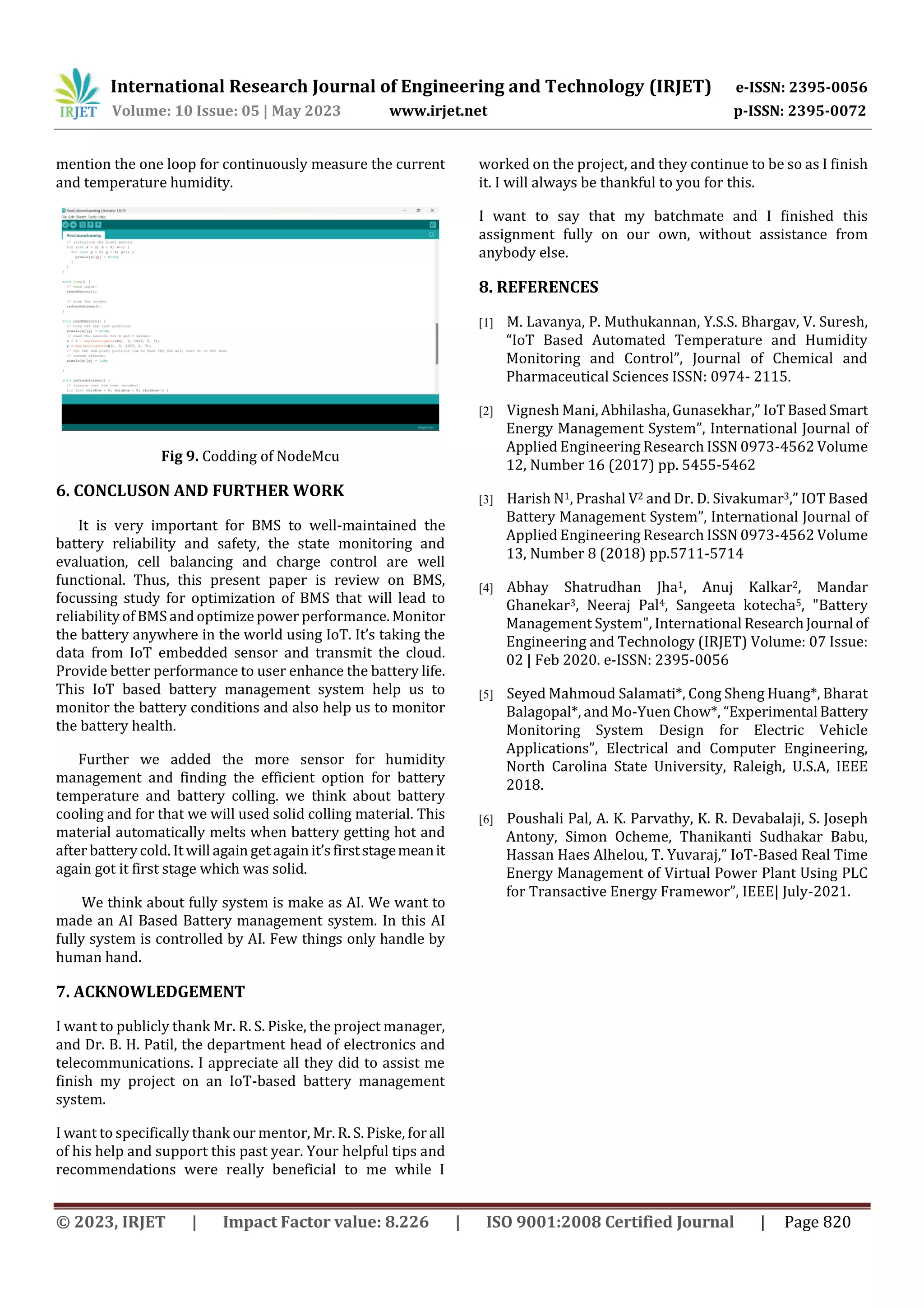 IoT Based Battery Management System | PDF