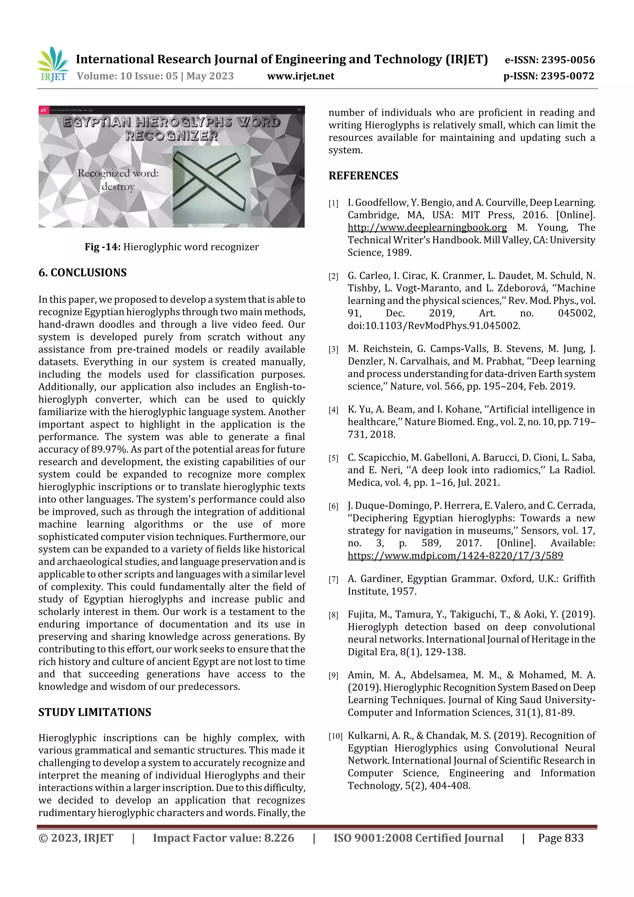 A Sustainable Decipher of Egyptian Hieroglyphs | PDF