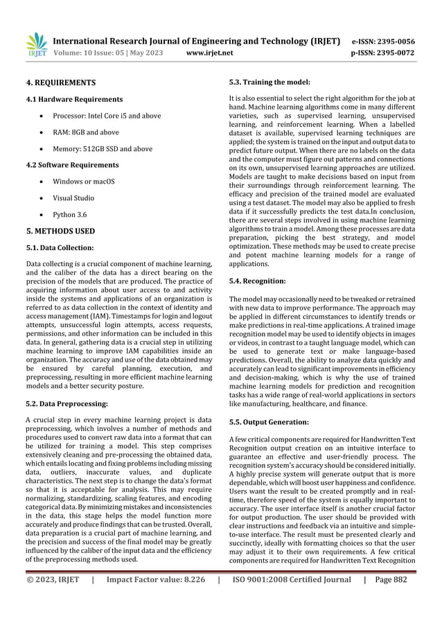 Handwritten Text Recognition Using Machine Learning | PDF