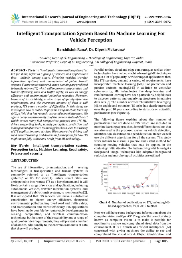 Intelligent Transportation System Based On Machine Learning For Vehicle ...