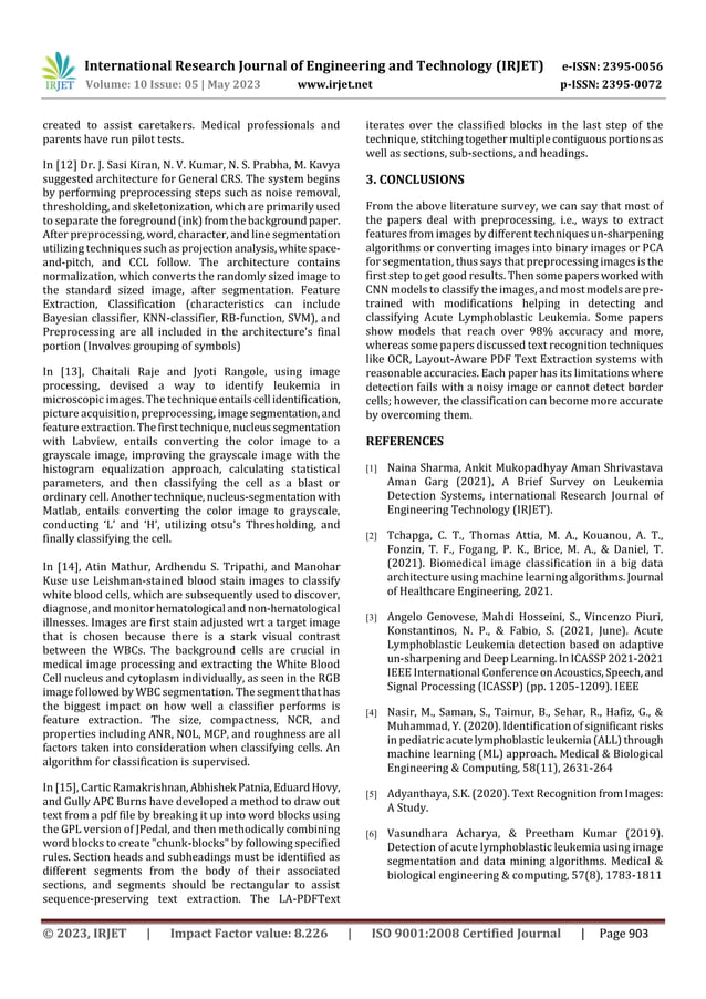 A study on techniques to detect and classify acute lymphoblastic leukemia using deep learning. | PDF