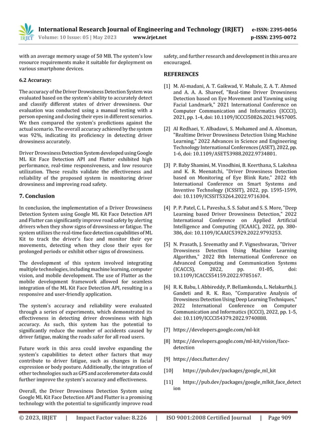 Driver Drowsiness Detection System using Google ML Kit Face Detection ...