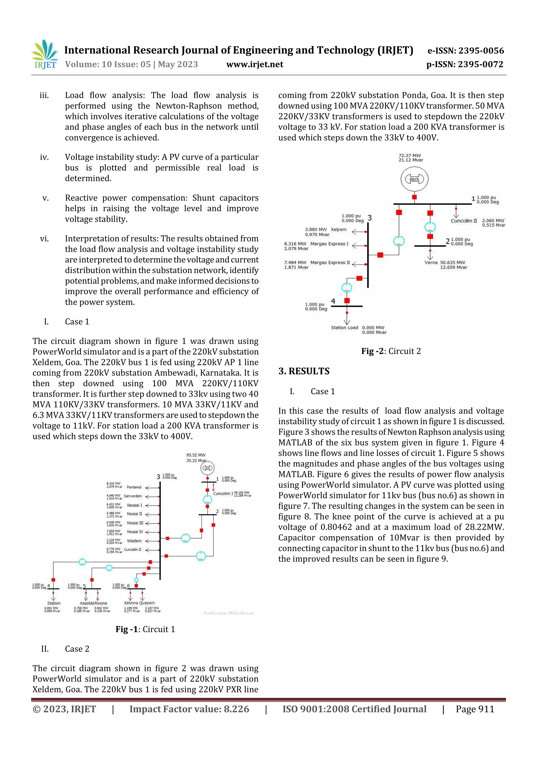 Load Flow and PV Curve Analysis of a 220kV Substation | PDF