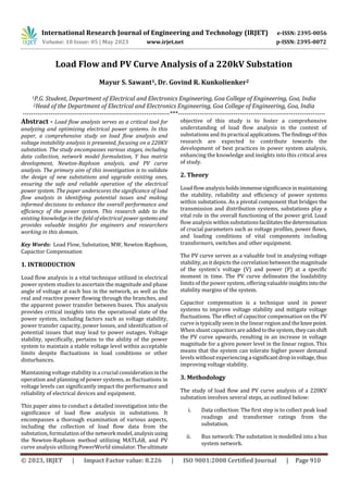 Load Flow and PV Curve Analysis of a 220kV Substation | PDF