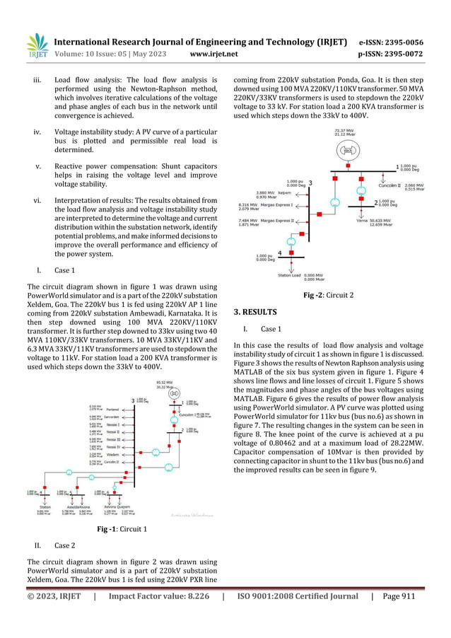 Load Flow and PV Curve Analysis of a 220kV Substation | PDF