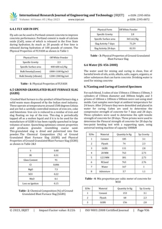 EXPERIMENTAL INVESTIGATION ON CEMENT WITH PULVERISED FLYASH AND GROUND ...