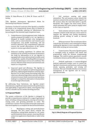 Design and Development of a Multifunctional Agrobot “RaithaMitra” for Efficient Agricultural ...
