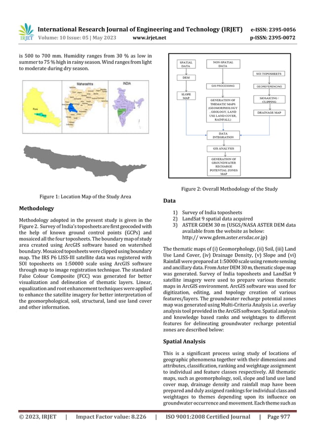 Delineation of Groundwater Recharge Potential Zones Using Geo- Spatial Technique | PDF