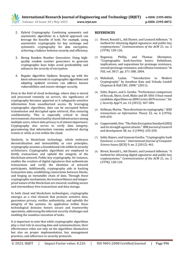 CRYPTOGRAPHY ALGORITHMS FOR WEB SECURITY | PDF