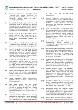 Survey on Optimization of IoT Routing Based On Machine Learning Techniques | PDF