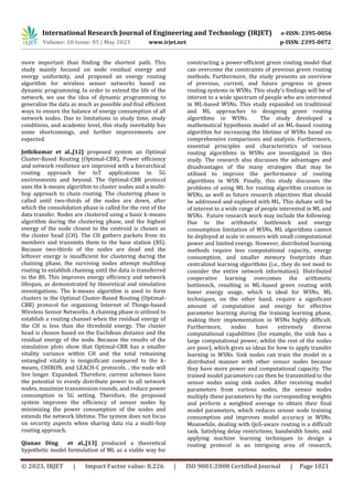 Survey on Optimization of IoT Routing Based On Machine Learning Techniques | PDF