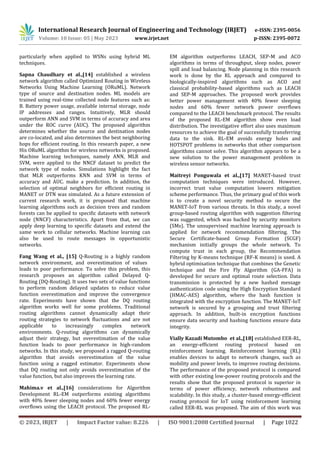 Survey on Optimization of IoT Routing Based On Machine Learning Techniques | PDF
