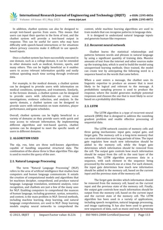 AI CHAT BOT USING SHAN ALGORITHM | PDF