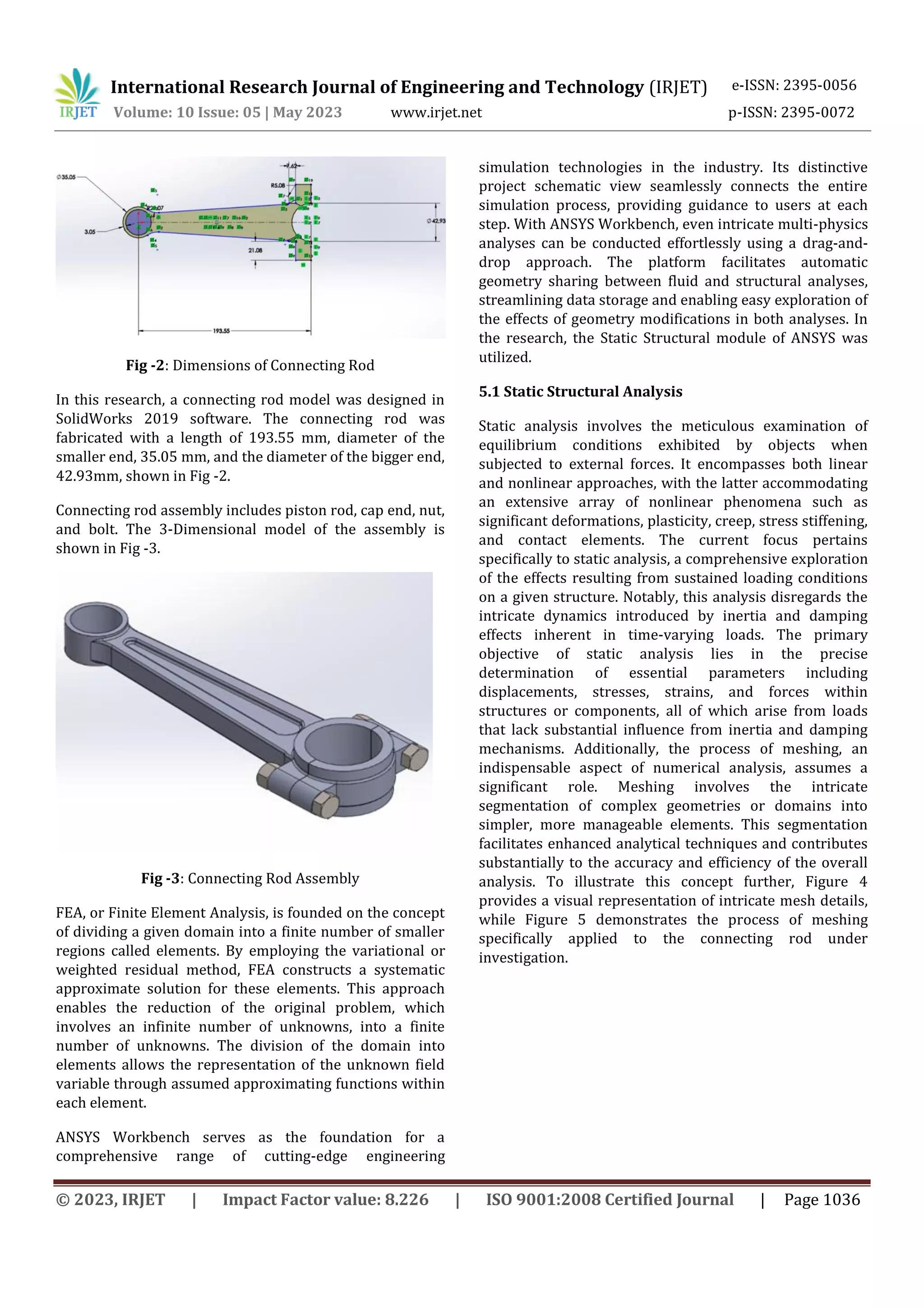Stress Analysis Of Connecting Rod For Diesel Engine With Different Materials | PDF