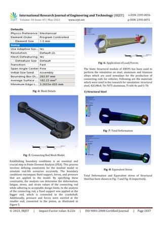 Stress Analysis Of Connecting Rod For Diesel Engine With Different ...