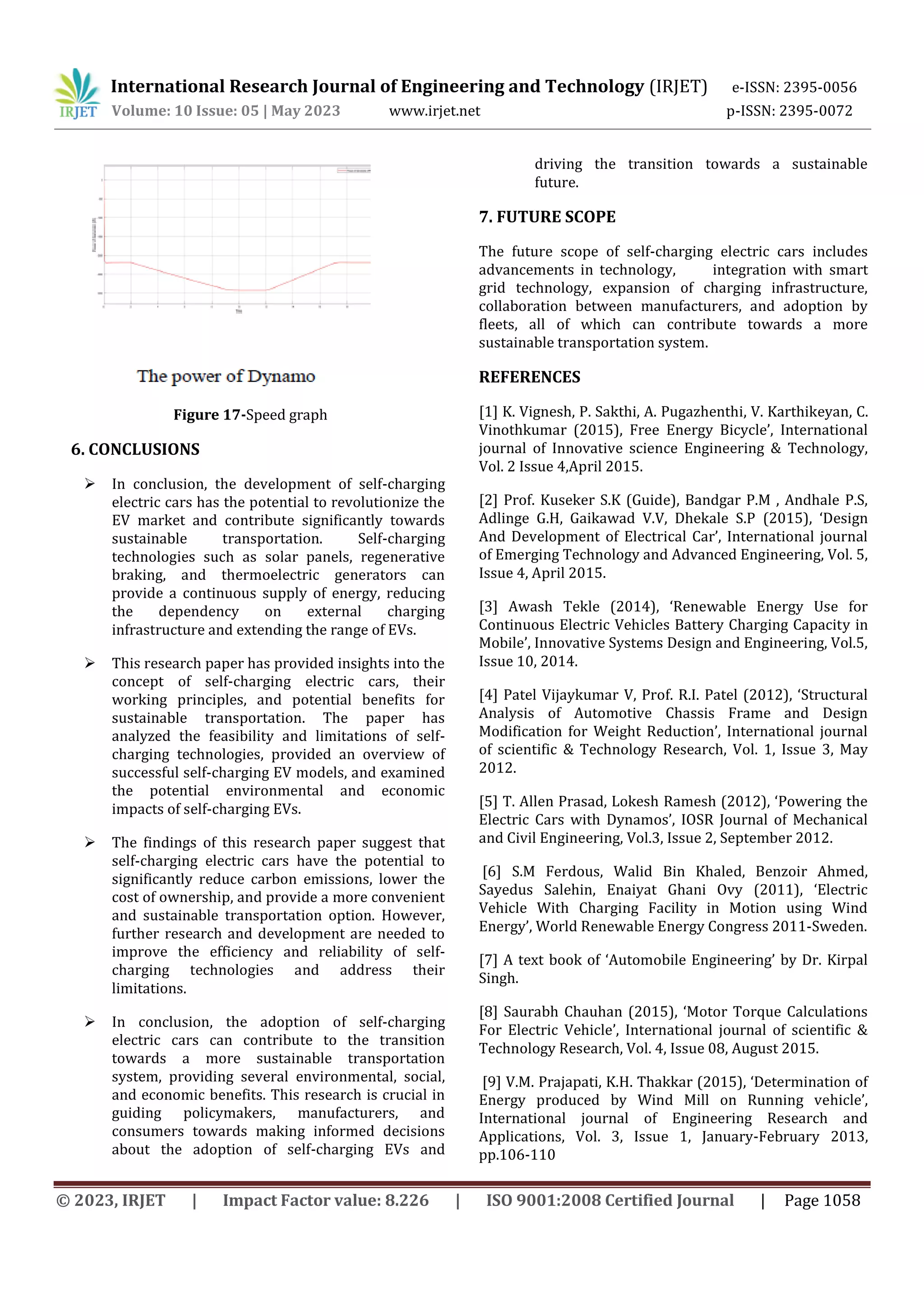 FABRICATION AND ANALYSIS OF SELF CHARGING ELECTRIC CAR | PDF