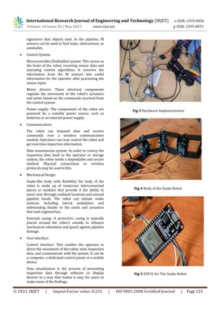 IR-Based Snake Robot for Pipeline Inspection Using IoT | PDF
