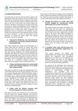 IR-Based Snake Robot for Pipeline Inspection Using IoT | PDF