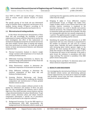 Analysis of Microstructural Behaviour of Rice Husk Ash Blended Cement Mortar | PDF