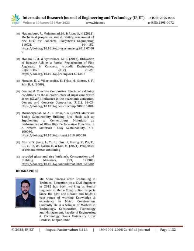 Analysis of Microstructural Behaviour of Rice Husk Ash Blended Cement Mortar | PDF